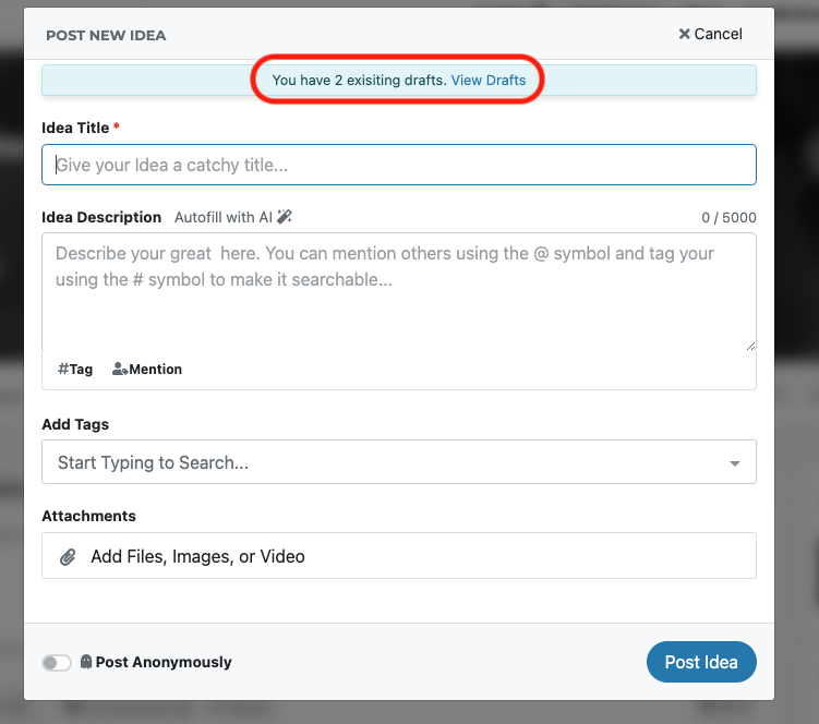How to Find Saved Drafts of Submissions